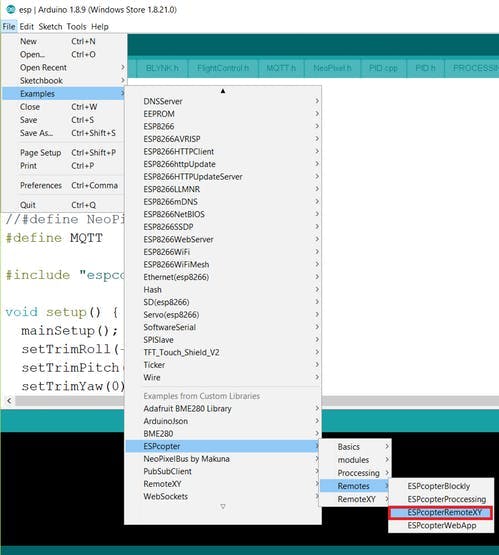 Programing Espcopter Esp8266 Drone With Visuino