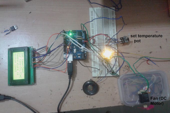 Temperature Controlled Fan With Lcd Using Arduino Arduino Project Hub
