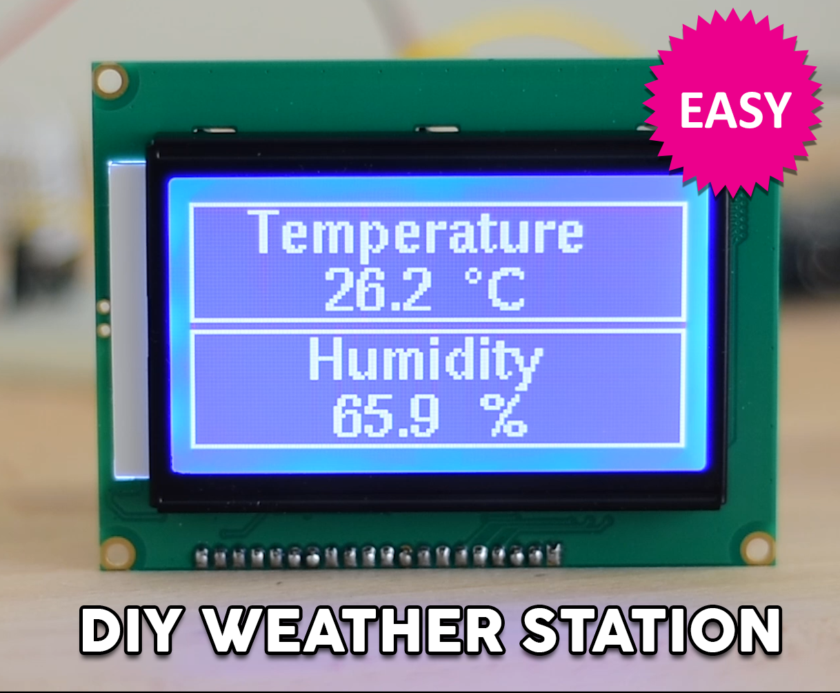 Weather Station Using a Big ST7920 Display - Hackster.io