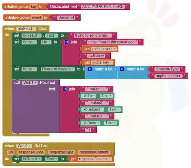 Trigger IFTTT to Send an Email Using App Inventor - Hackster.io
