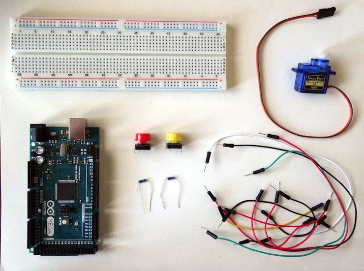 Arduino And Visuino Control Servo With Buttons