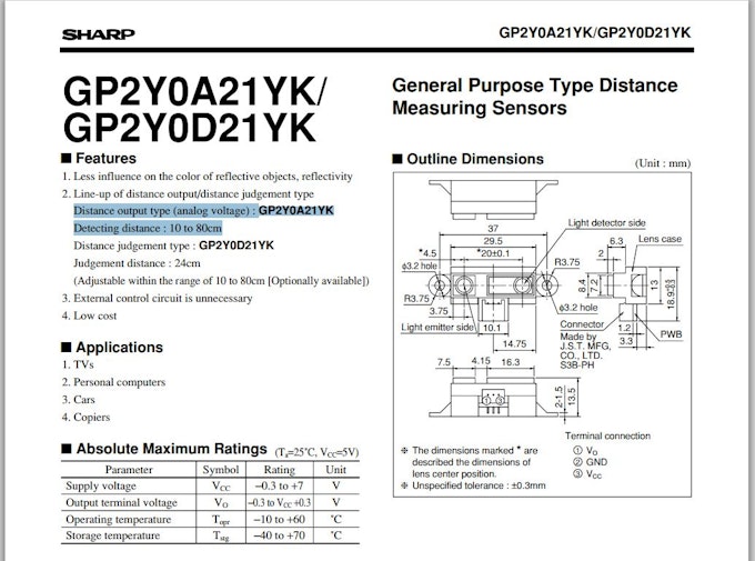 Sharp Infrared Distance Sensor 113015 Arduino Project Hub 